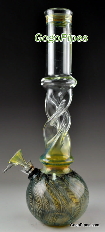 Medium Tornado Glass Water Pipes Black – GogoPipes