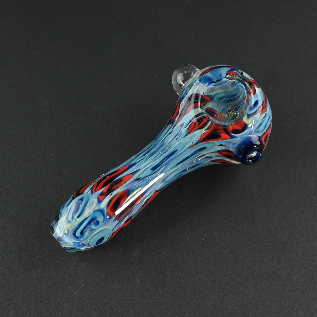 Tiger Striped Glass Pipe with Mini Marbel - GogoPipes